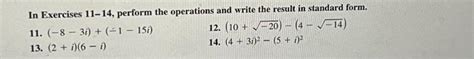 Solved In Exercises 11 14 Perform The Operations And Write