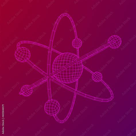 Planetary Model Of Atom With Nucleus And Electrons Spining On Orbits Nuclear Nano Technology