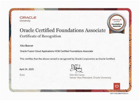 Oraclehcm Oraclecertified Cloudapplications Certification Xitiz Basnet