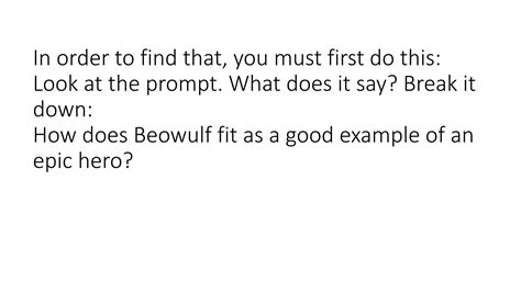Writing Lesson Beowulf Essay Pptx
