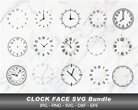 Clock Face Svg Bundle Clock Svg Clock Face Clipart Bundle Cut Files