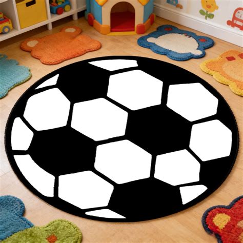 Darzheoy Football Shaped Floor Mat Super Soft Cozy Soccer Rug For