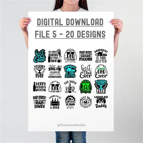 Dad Bundle Svg Fathers Day Svg Bundle Funny Dad Shirt Designs Daddy Png Cricut Cut Files