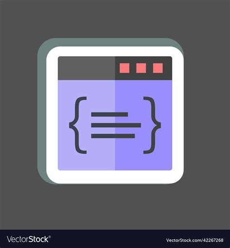 Sticker Code Suitable For Programming Symbol Vector Image