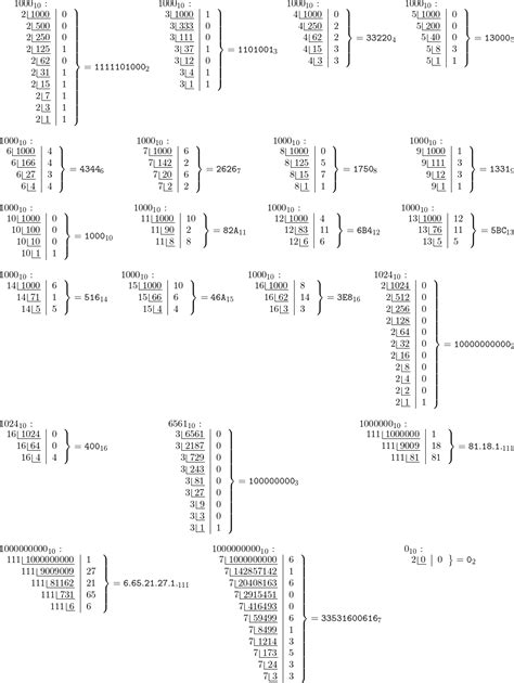 Tables How Can I Illustrate Decimal To Binary Conversion TeX LaTeX Stack Exchange