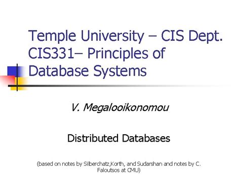 Temple University Cis Dept Cis 331 Principles Of