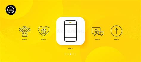 Smartphone Video Conference And Swipe Up Minimal Line Icons For Web Application Printing