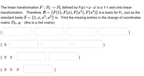 Solved The Linear Transformation F P3 P3 Defined By Chegg Com