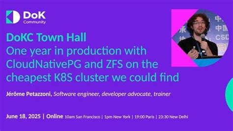 one year in production with cloudnativepg and zfs on the cheapest k8 wed … data on kubernetes