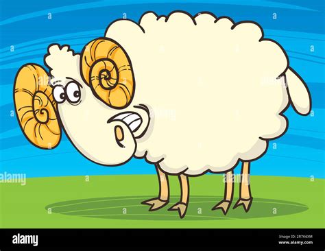 Cartoon Illustration Of Funny Happy Ram Stock Vector Image And Art Alamy