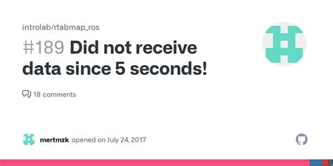 Did Not Receive Data Since 5 Seconds · Issue 189 · Introlabrtabmap
