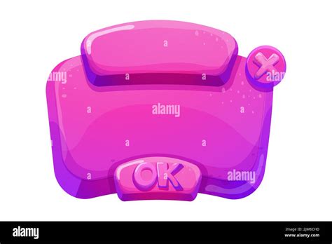 Jelly Fantasy Interface Template Game Menu In Cartoon Style Isolated On White Background Ui