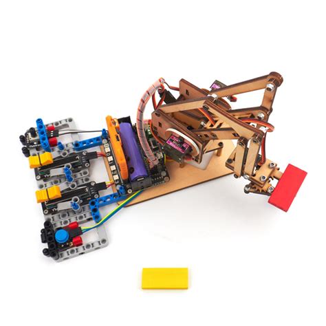 Kittenbot Microbit Diy 4dof Programmable Wood Bluetooth Control Rc Robot Arm Educational Kit