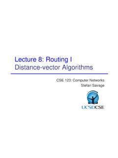 Lecture Routing I Distance Vector Algorithms Lecture Routing I