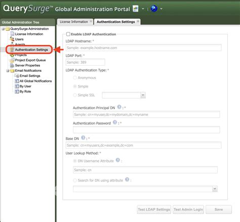 QuerySurge Authentication With LDAP And LDAPS Versions Customer Support