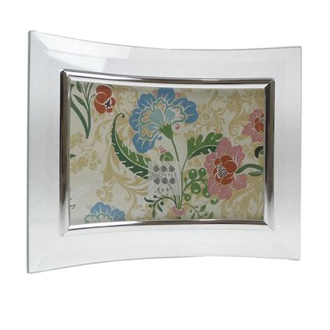Sixtrees Curved Bevelled Glass Silver 6x4 Photo Frame Horizontal