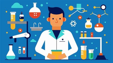 Premium Vector A Drawing Of A Scientists Laboratory With Various