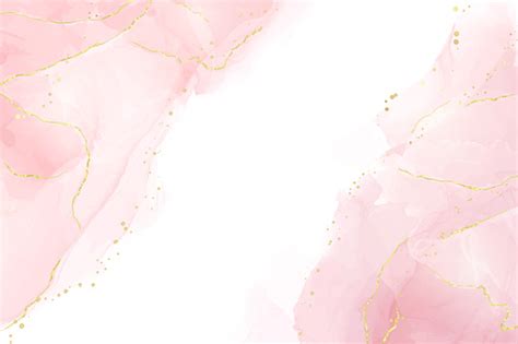황금 선 점 및 얼룩이있는 추상적인 장미 홍당무 액체 수채화 배경 파스텔 대리석 알코올 잉크 그리기 효과 결혼 초대를 위한 벡터 일러스트 디자인 템플릿 분홍에 대한 스톡