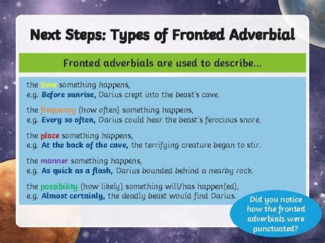 Aim I Can Recognise And Use Fronted Adverbials