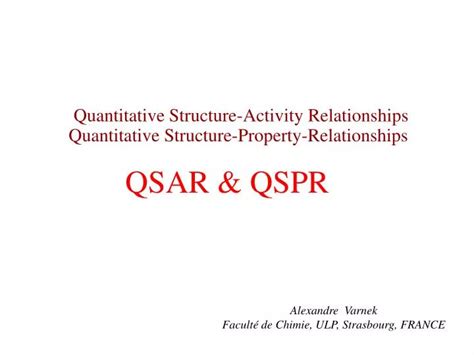 Ppt Quantitative Structure Activity Relationships Quantitative Structure Property