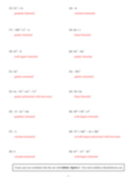 Naming Polynomials Worksheet Games Week 4 Lydia Kang I Create