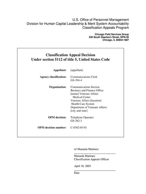 Fillable Online Opm Classification And Qualifications Classifying General