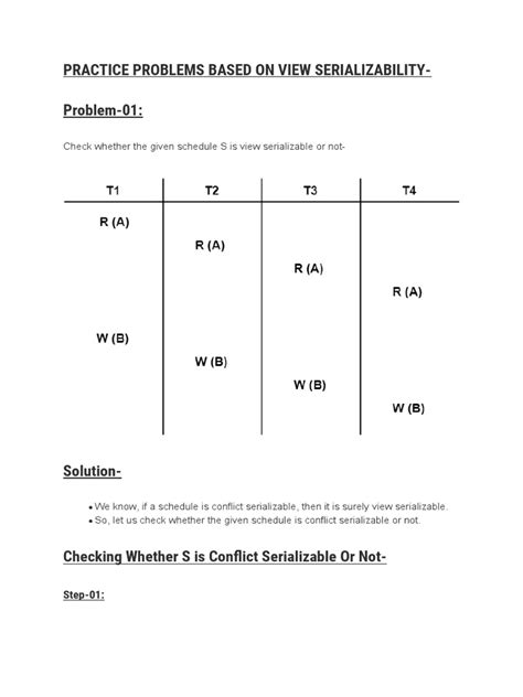 Problems On View Serializability Pdf Concurrency Computer Science