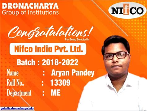 Dronacharya Group Of Institutions Greater Noida On Linkedin Batch Nifco Campusplacement