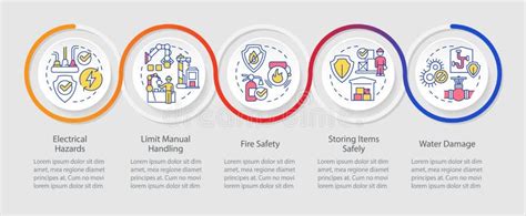 Ways To Reduce Amount Of Accidents In Workplace Loop Infographic Template Stock Vector