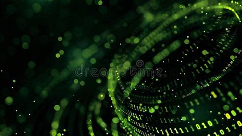 Digital Background Featuring Green Binary Code Representing Data Technology Stock Illustration