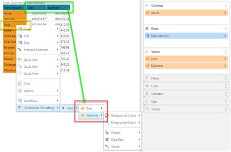 Conditional Formatting Context Menu