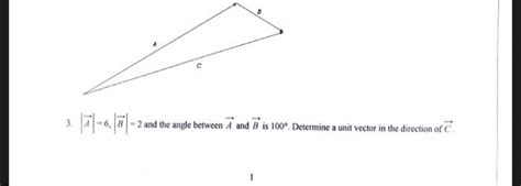 Solved 3 ∣a∣ 6 ∣b∣ 2 And The Angle Between A And B Is 100∘