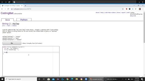 String ZipZap Java Tutorial Codingbat YouTube
