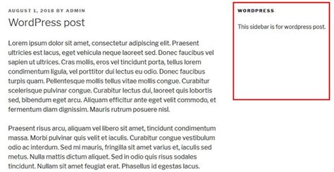 how to show different sidebars for posts and pages in wordpress