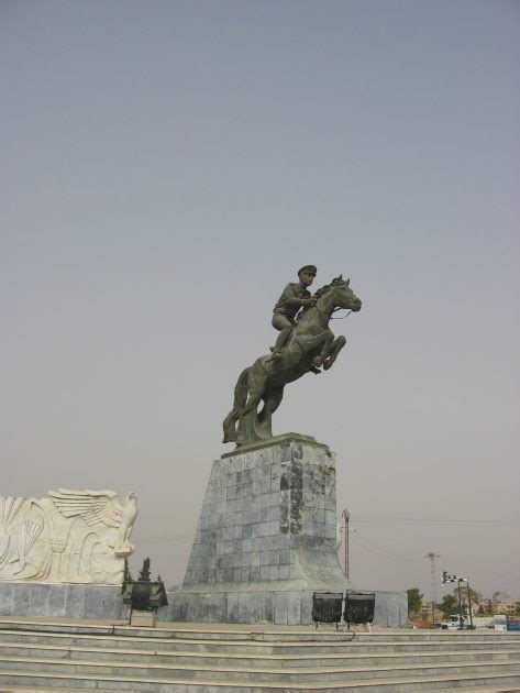 Equestrian Statue Of Bassel Al Assad In Aleppo Syria