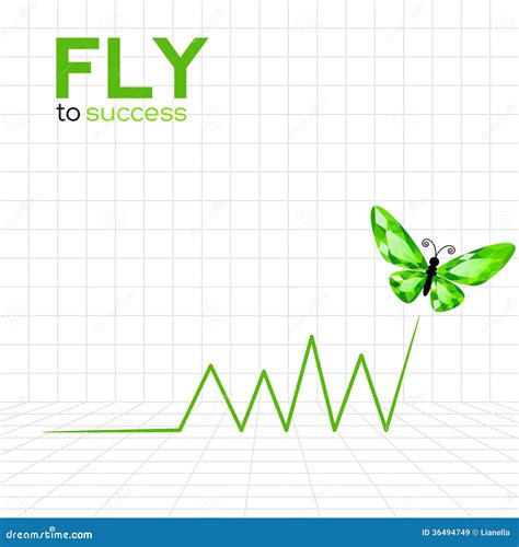 Grafico Di Successo Con La Farfalla Verde Smeraldo Illustrazione Vettoriale Illustrazione Di