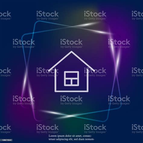 집 벡터 네온 빛 아이콘입니다 홈 기호입니다 레이어 그룹화 쉽게 편집 그림에 대 한 당신의 디자인에 대 한 Emergency Shelter에 대한 스톡 벡터 아트 및 기타