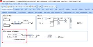 LAUNCHXL2 570LC43 Configuring GCM On HALCOGEN To Have An External Output Clock Of 24MHz Arm