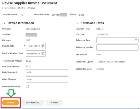 Workday Draft Invoice Welocalize