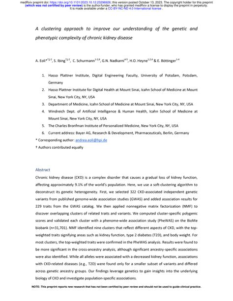 Pdf A Clustering Approach To Improve Our Understanding Of The Genetic