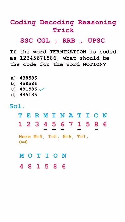 Coding Decoding Reasoning Trick Competitive Exam Maths