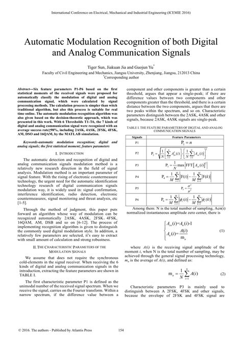 Pdf Automatic Modulation Recognition Of Both Digital And Analog Communication Signals