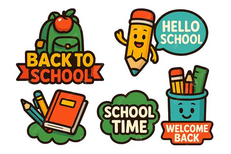 Cute Back To School Sticker And Icon Set Icon Clipart School Clipart