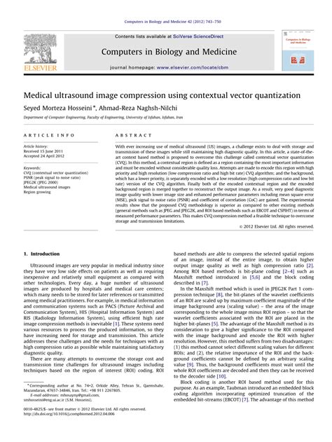 Pdf Medical Ultrasound Image Compression Using Contextual Vector Quantization