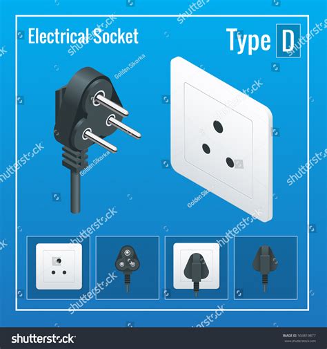Isometric Switches Sockets Set Type D Stock Vector Royalty Free 504819877 Shutterstock