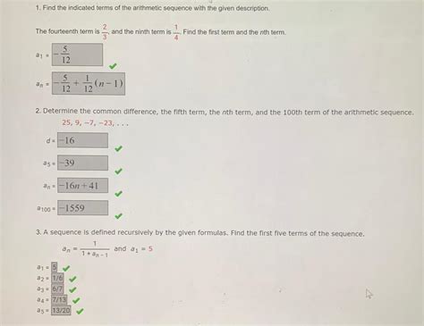 Solved Find The Indicated Terms Of The Arithmetic Chegg