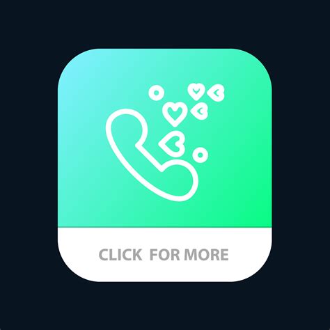 Phone Love Heart Wedding Mobile App Button Android And Ios Line Version