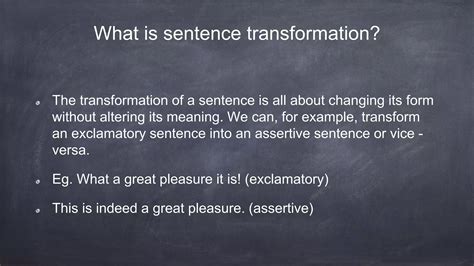 Sentence Transformation Part 1 Pptx