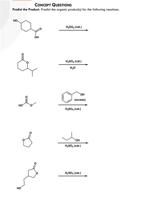 Solved Concept Questions Predict The Product Predict The