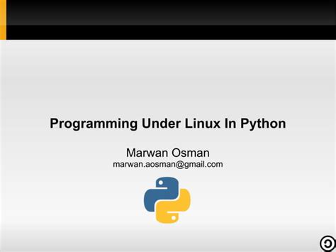 Programming Under Linux In Python Ppt Free Download